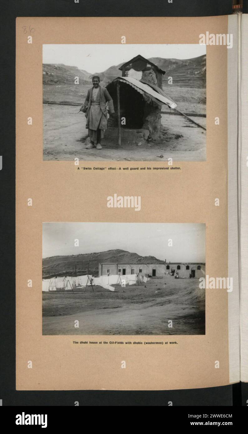 Description: A "Swiss Cottage" effect-A well guard and his improvised ...