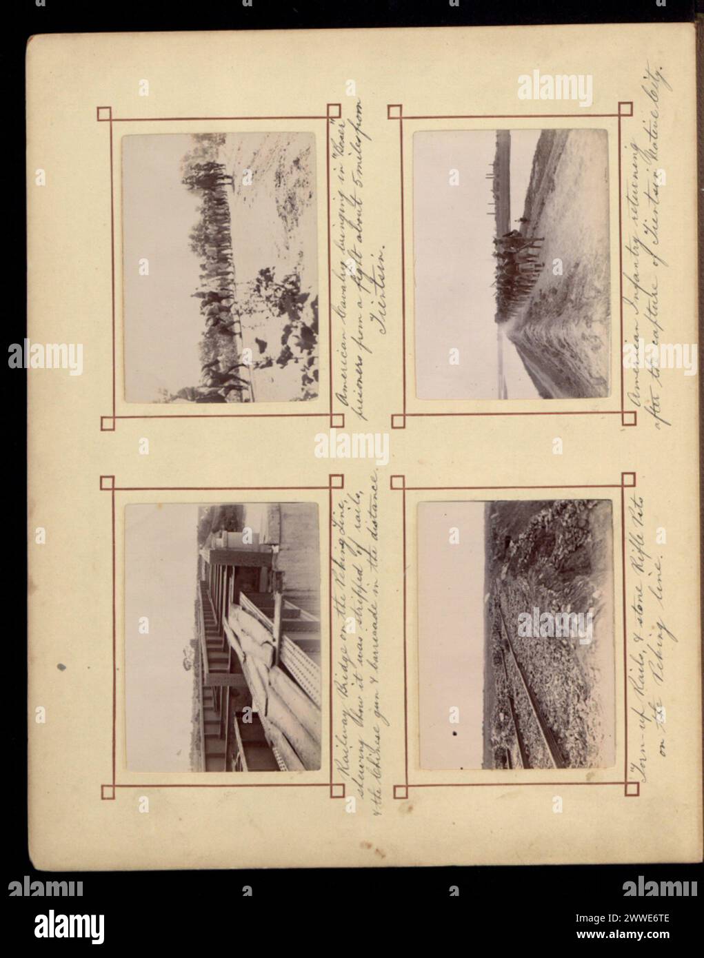 Description: Railway bridge on the Peking line, showing how it was ...