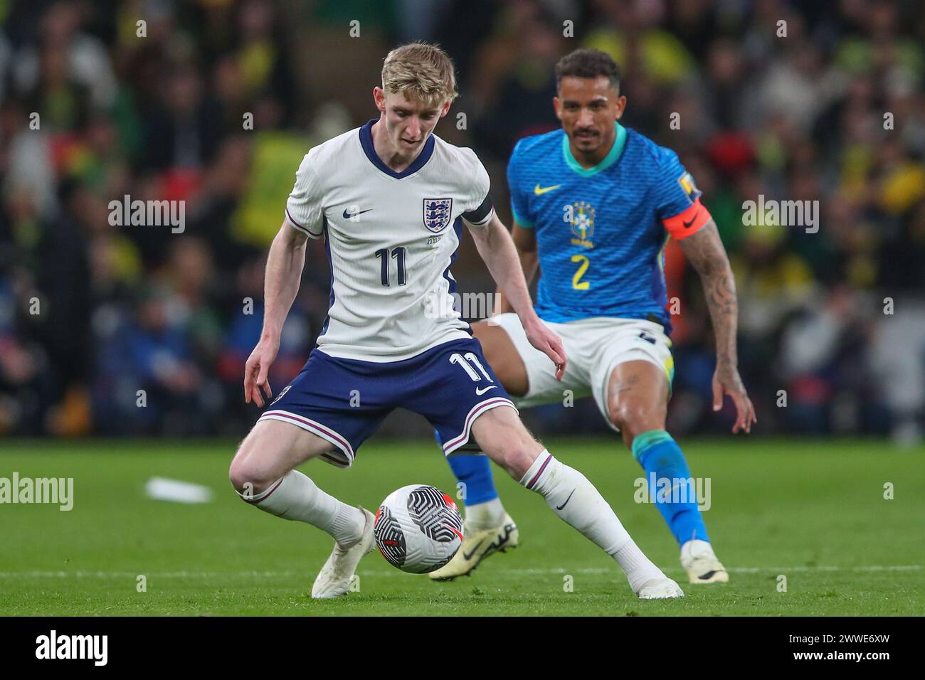 Anthony Gordon of England in action during the International Friendly ...
