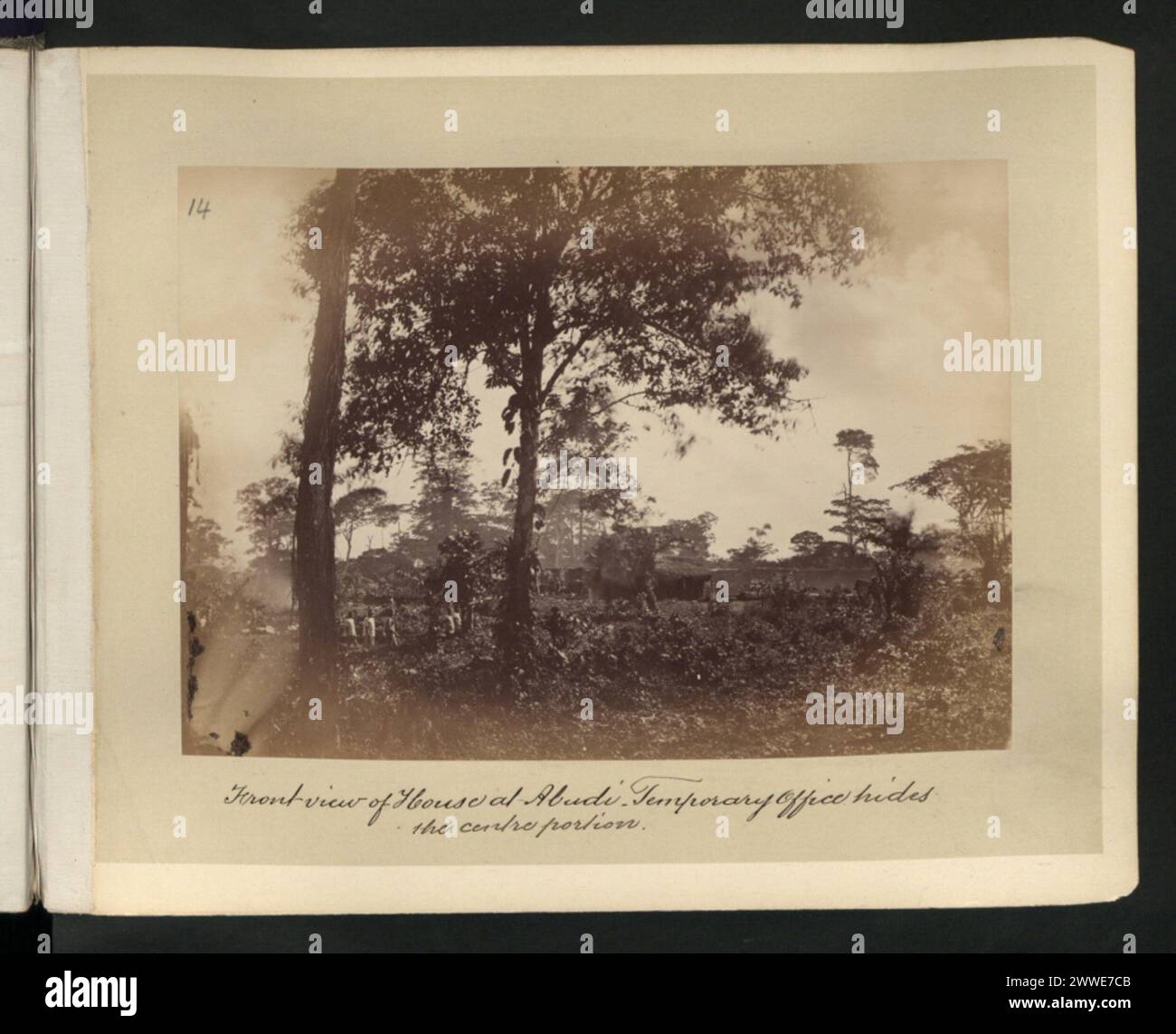 Description: Front view of House at Abudi - Temporary office hides the ...