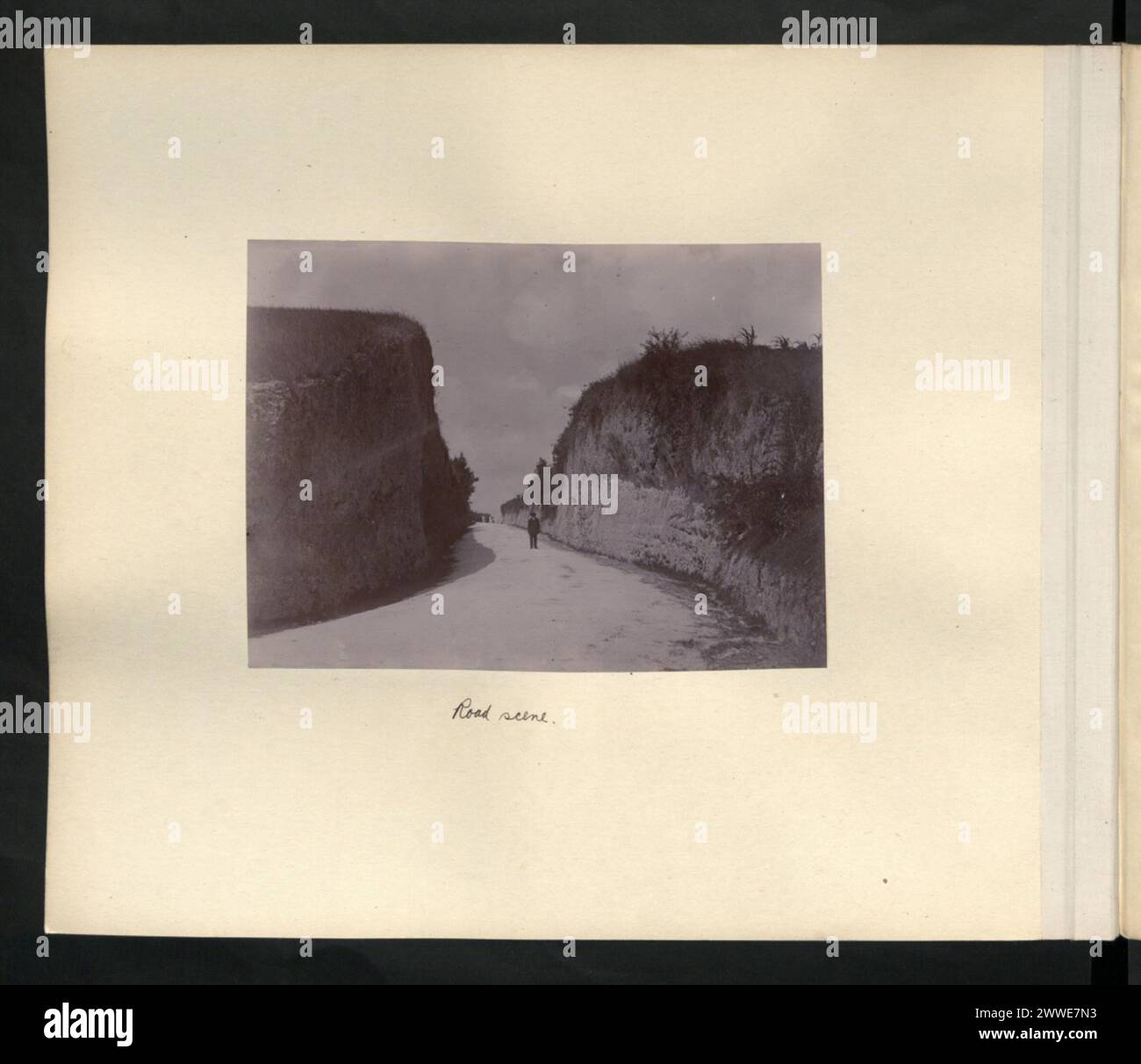 Photograph of a road scene in Barbados taken between 1911 and 1927 ...