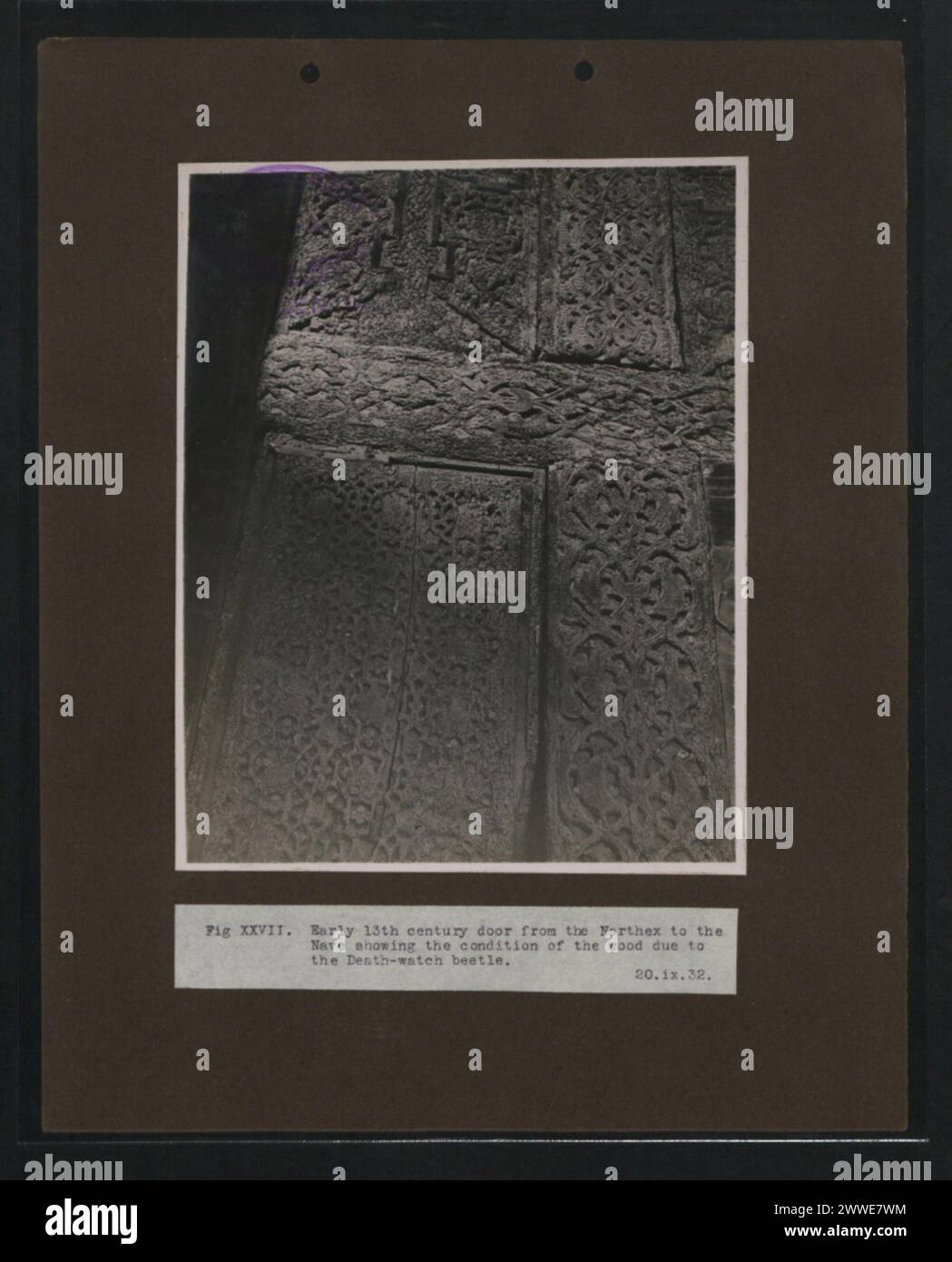 A photograph from 20 September 1932 shows an early 13th-century door ...