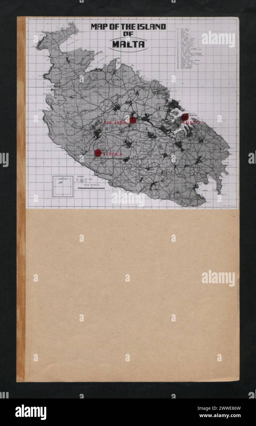 Description: Map of the Island of Malta. Location: Valletta, Malta Date ...