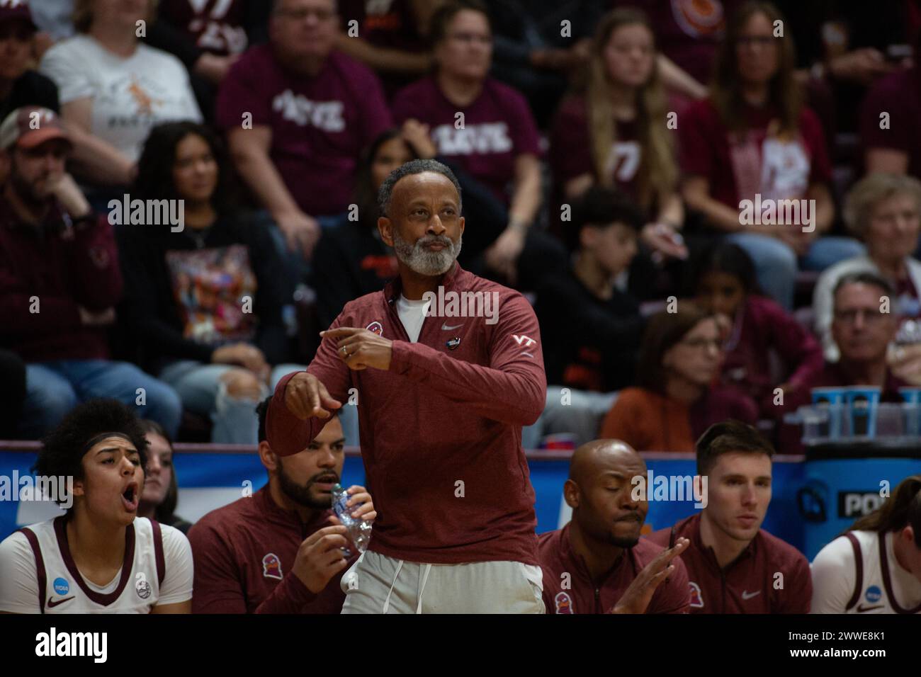 Blacksburg, VA, USA. 22nd Mar, 2024. Virginia Tech Hokies head coach ...