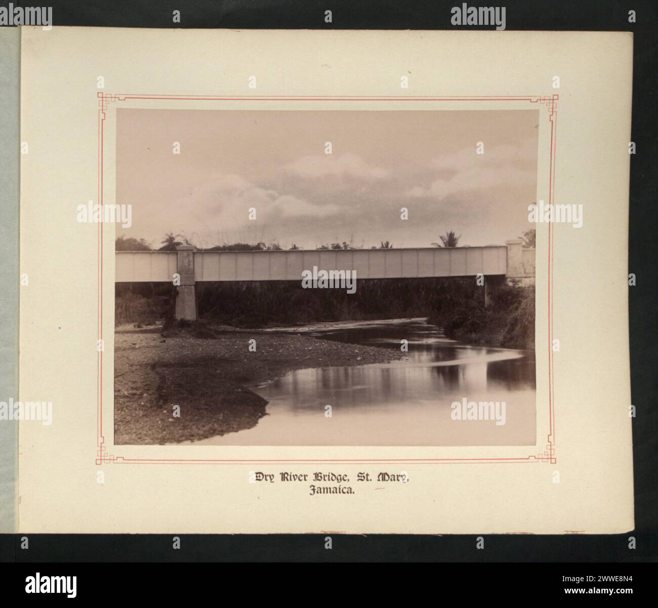 Photograph taken between 1890 and 1895 showing Dry River Bridge in St ...