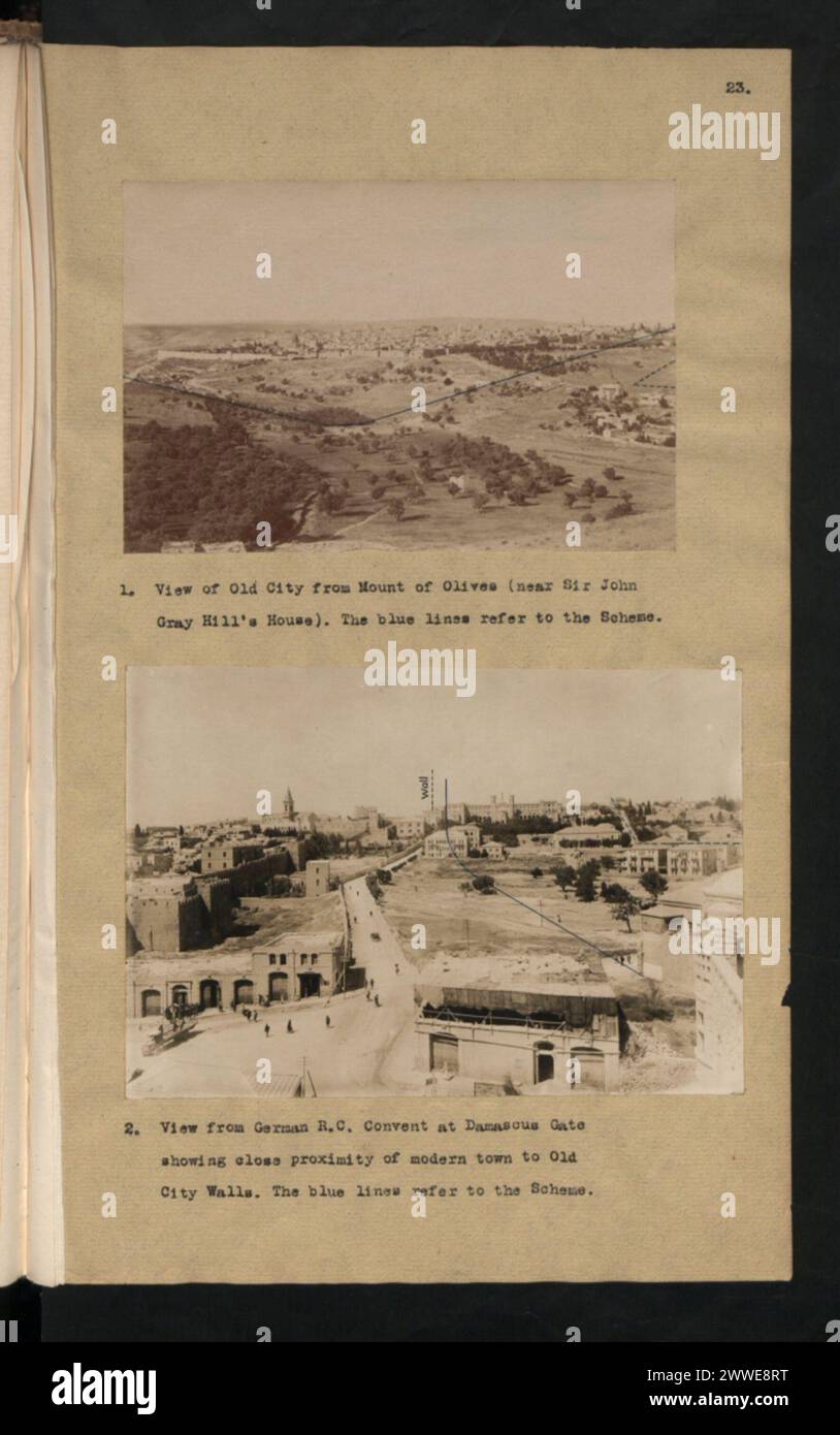 Views from Mount of Olives and German R.C. Convent at Damascus Gate ...