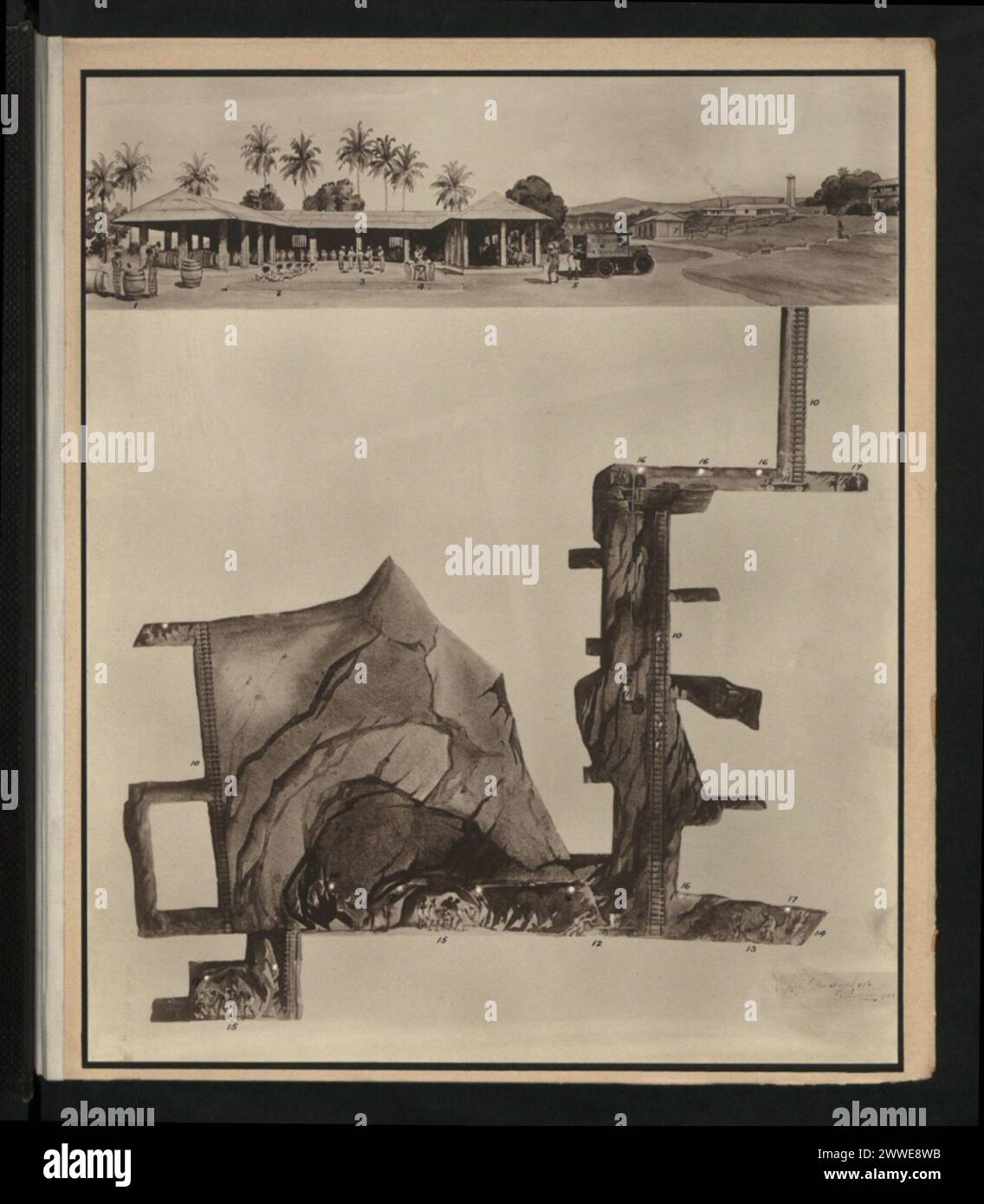 A diorama design of the plumbago (graphite) industry in Ceylon ...