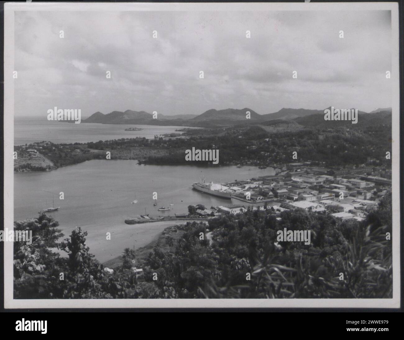 Description: Windward Islands. 'Topography. A general view of Castries ...