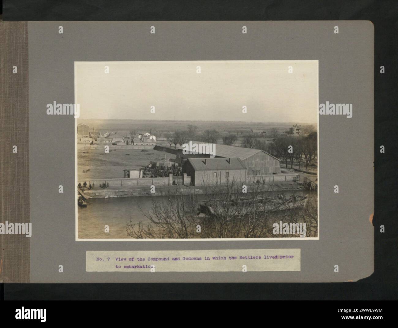 Photograph showing the compound and godowns in China where settlers ...