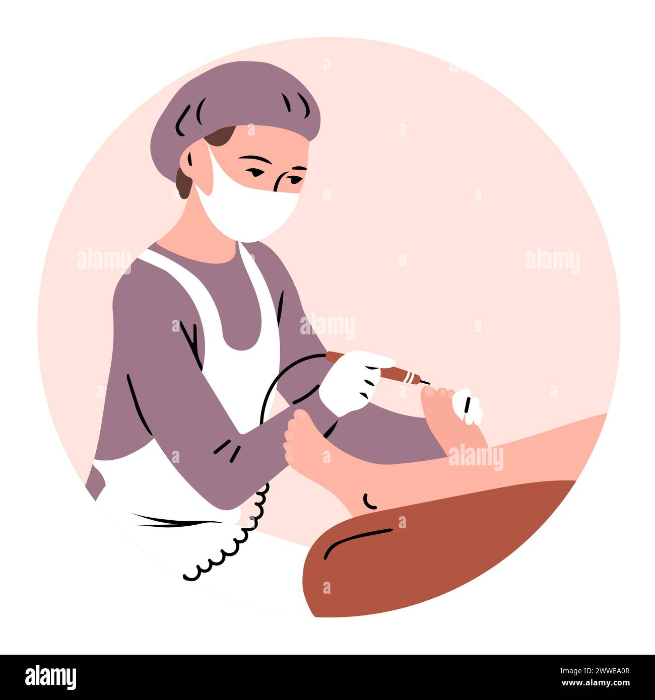 Podiatrist performs a pedicure procedure on a client Stock Vector Image ...
