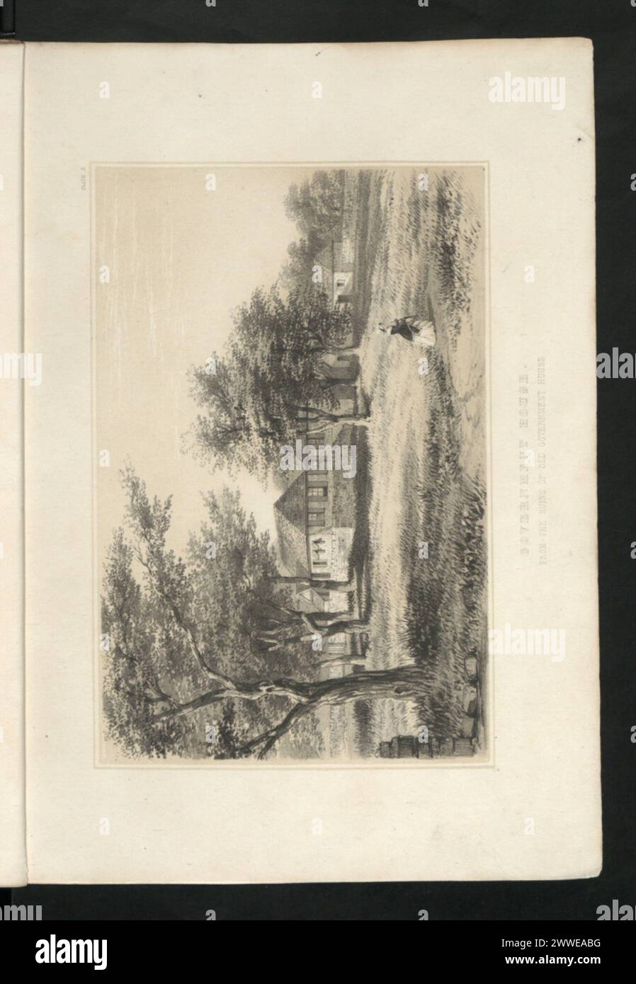 Government House in Dominica, viewed from the ruins of the Old ...