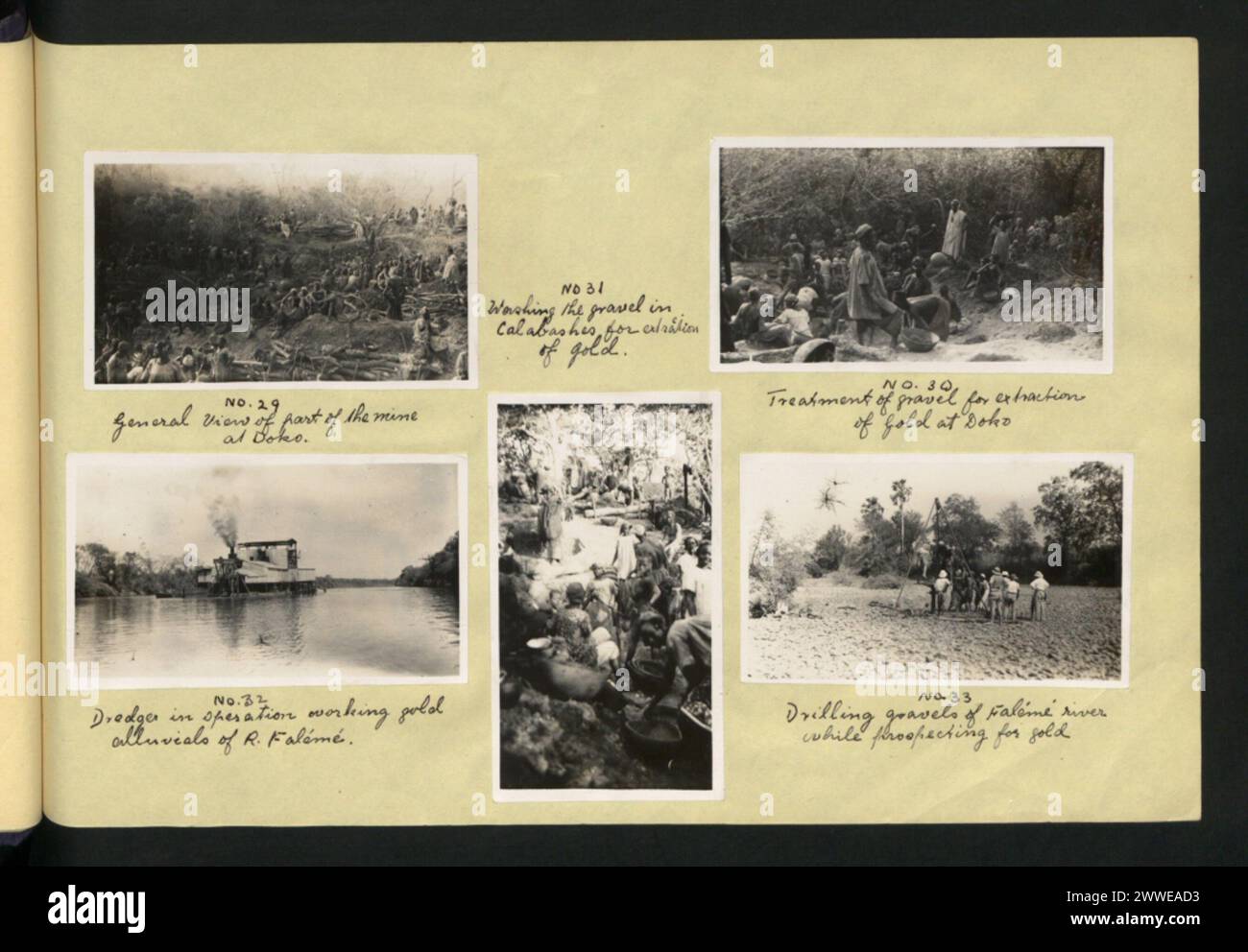 General view of the mine at Doko, showing gravel treatment, gold ...