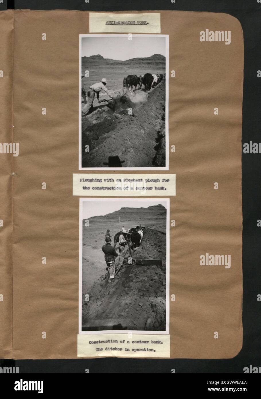 Description: Anti-Erosion Work. Ploughing with an Elephant plough for ...