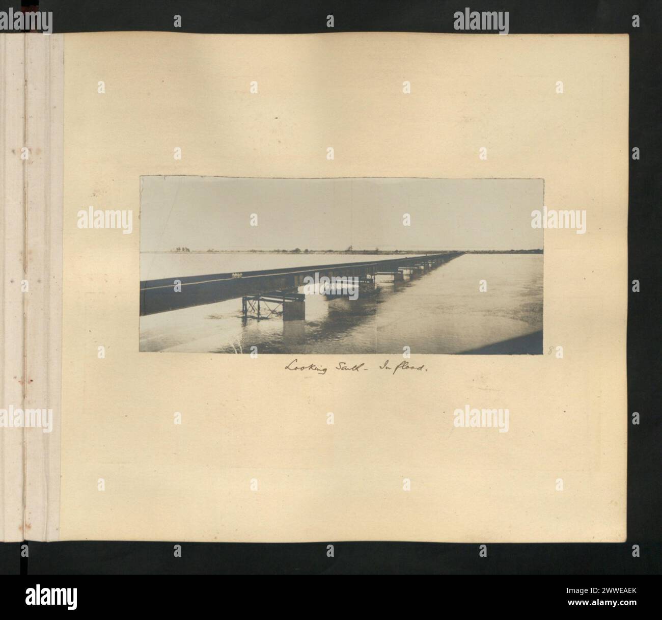 Description: Looking South - In flood [construction of Zui Zui Bridge] Date: c.1920 bridge ...