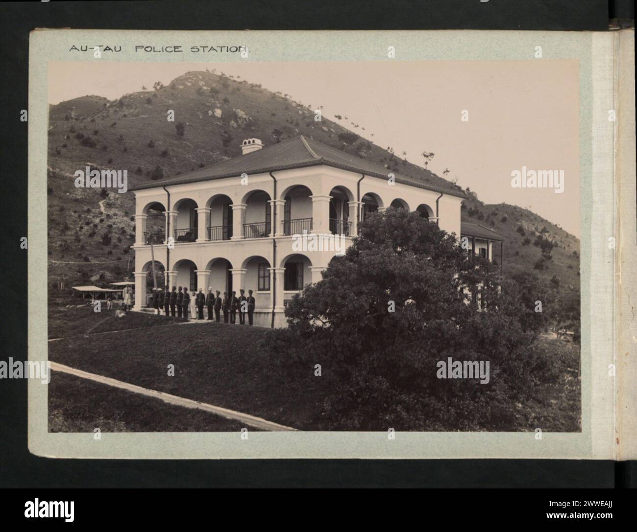 Photograph of Au-Tau Police Station in Hong Kong, captured in 1901 ...
