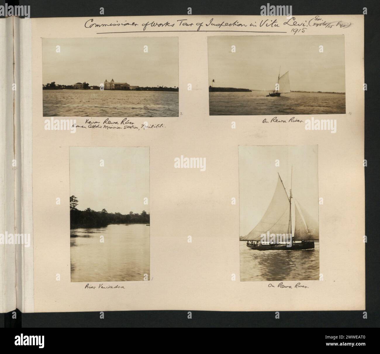 A 1915 tour in Vitu Levi, Fiji, showing the Rewa River and the Roman ...