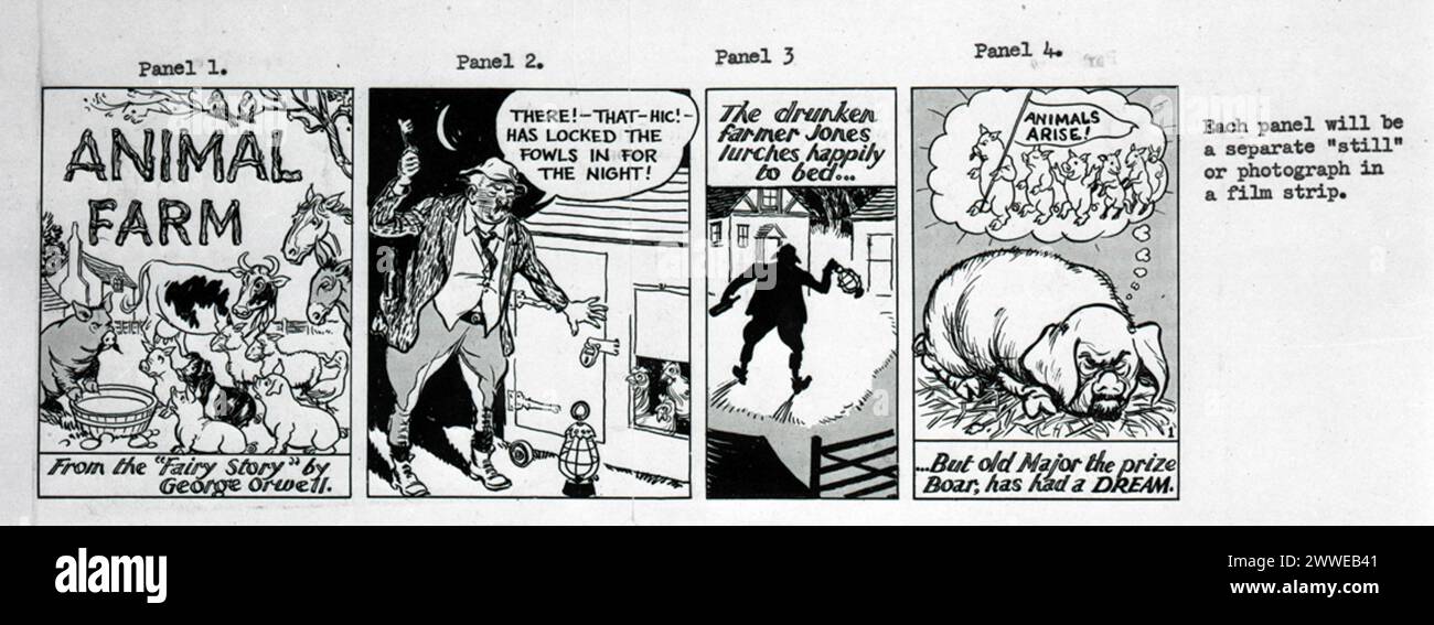 Animal Farm strip cartoon Description: Foreign Office copy of first ...