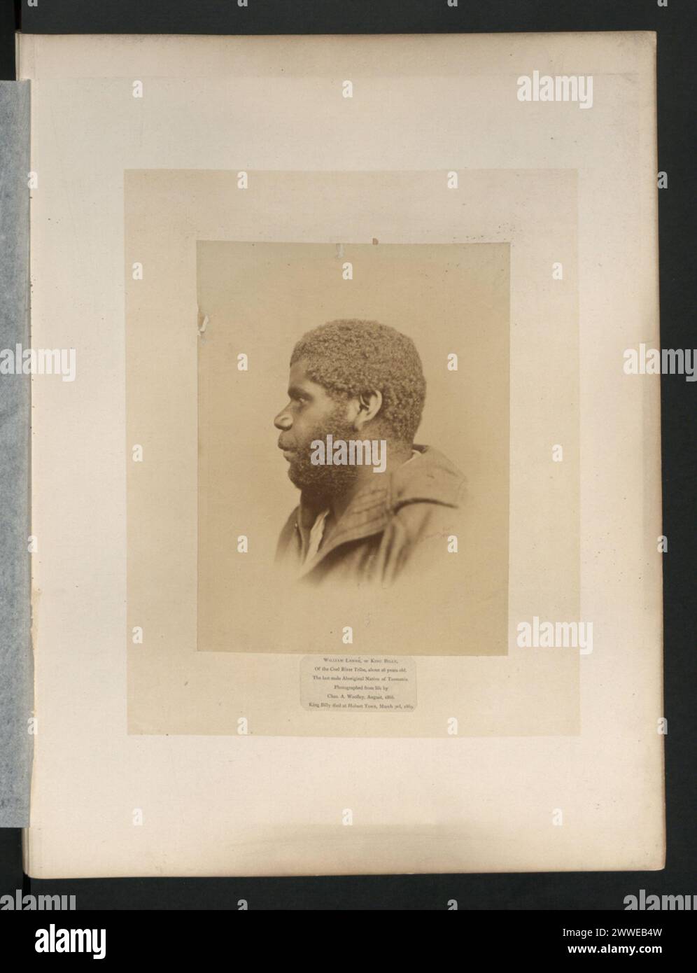 Description: William Lanne, or King Billy, Of the Coal River Tribe ...