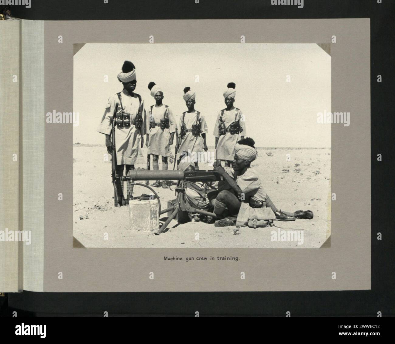 Machine gun crew in training in June 1964, showing personnel operating ...