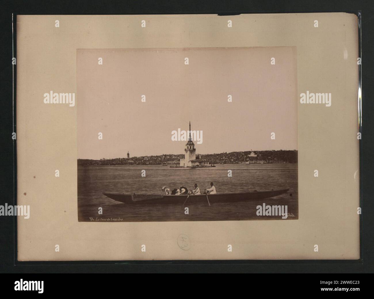 The Tower of Leandre, a historic lighthouse in Turkey, 1890s, located ...
