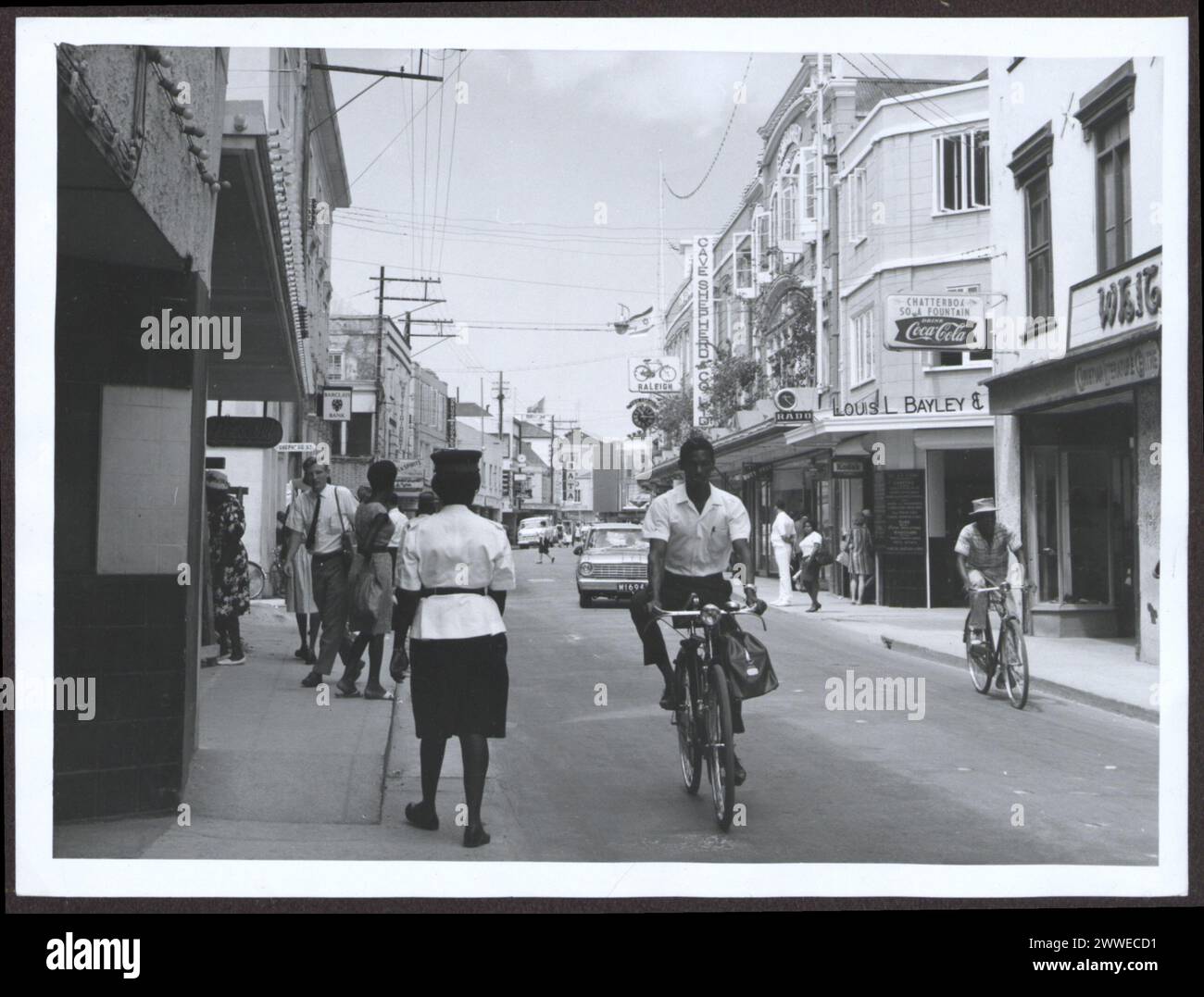 Photograph showing Broad Street, the main shopping street in Bridgetown ...