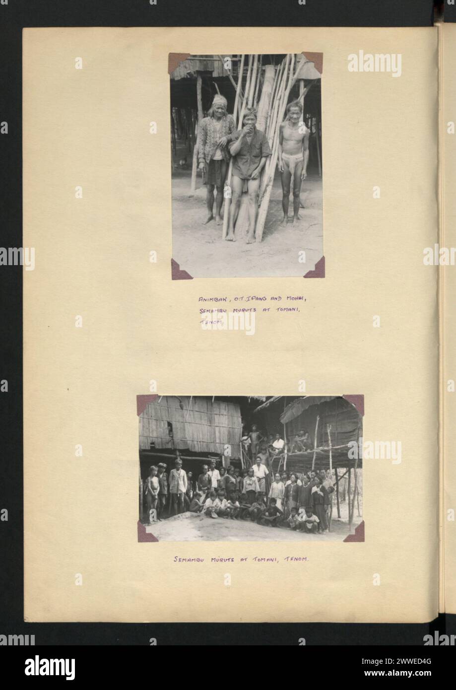 Photograph showing Semambu Murut individuals Animbak, O.T. Ipang, and ...