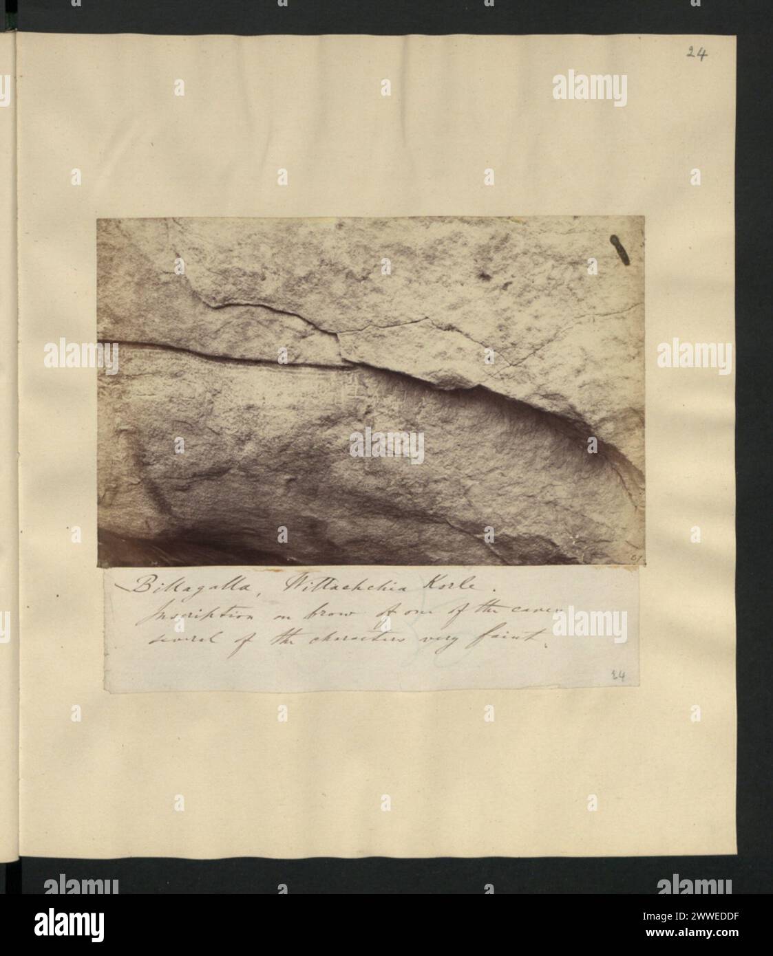 Inscription on the brow of a cave at Billagalla, Willachchia Korle ...