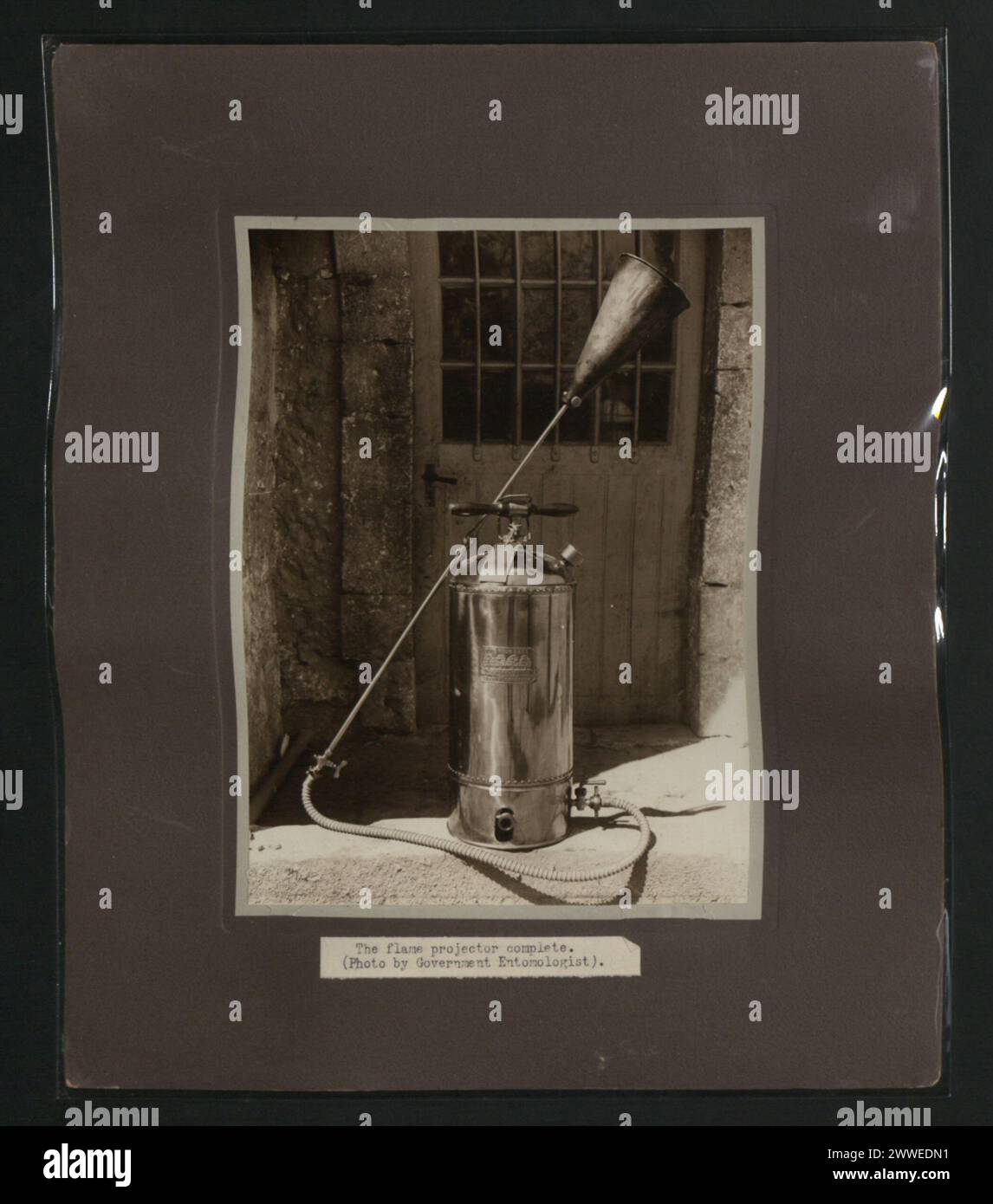 A flame projector completed and fully assembled in Palestine, May 1928 ...