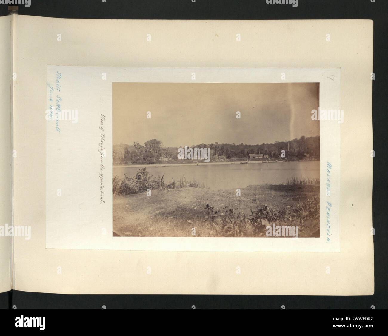 View of Blanja from the opposite bank of the river on the Malayan ...