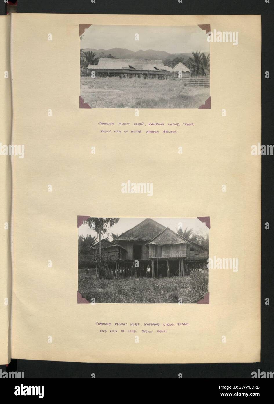 Photograph showing Timogun Murut houses at Kampong Lagud, Tenom, Borneo ...