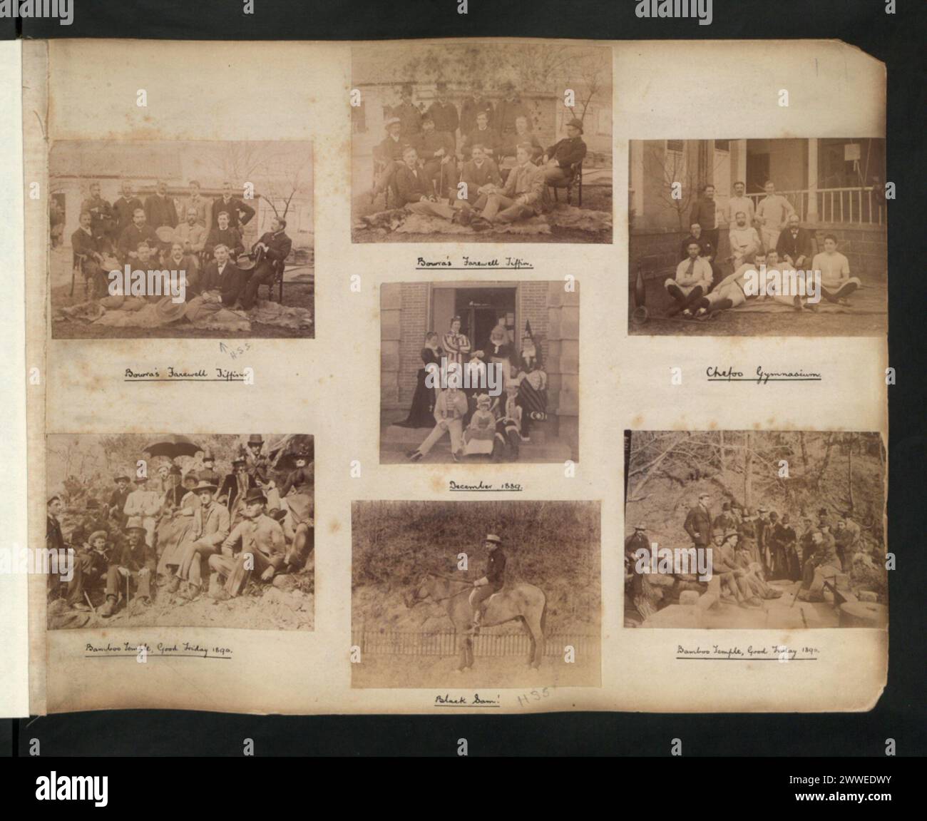 Images include Bowra's farewell tiffin, Bamboo Temple on Good Friday ...