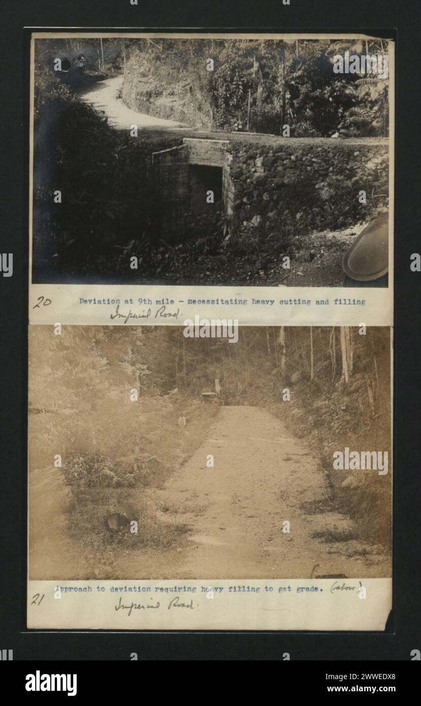 Photographs showing road deviation at the 9th mile on Imperial Road ...