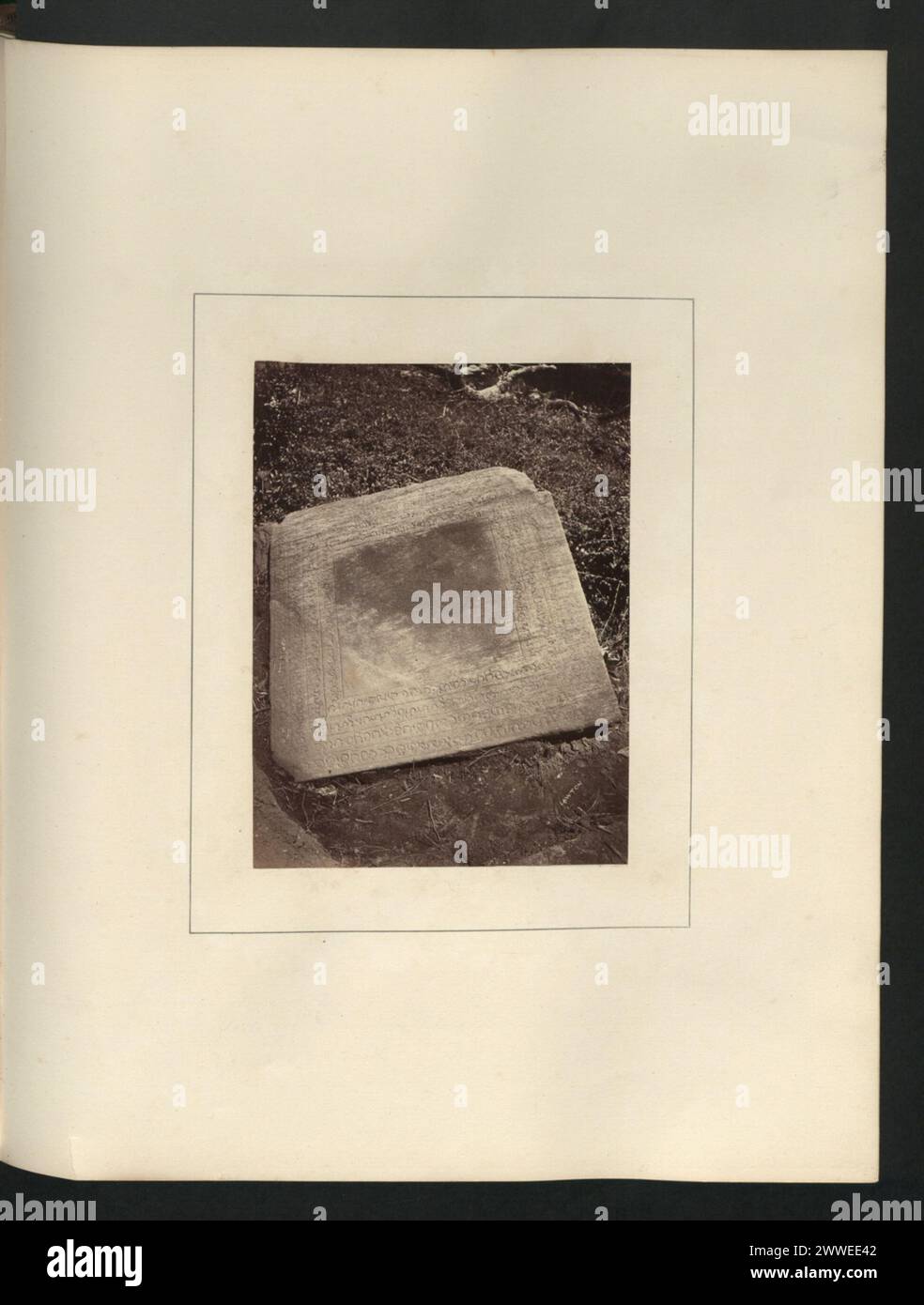 Description: Polonnaruwa. Inscribed stone on the north side of the ...