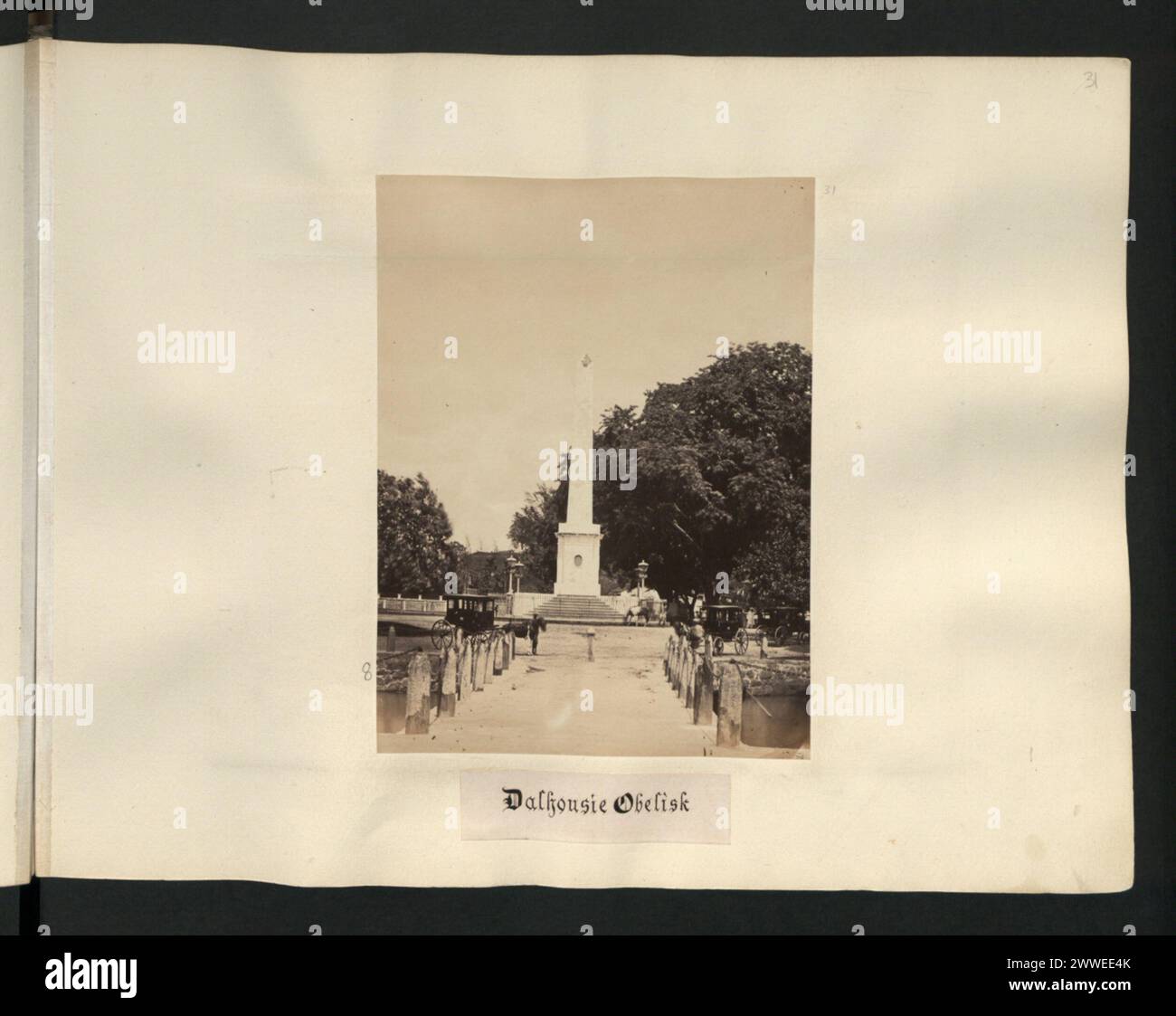 Photograph of the Dalhousie Obelisk in Malaya, built between 1860 and ...
