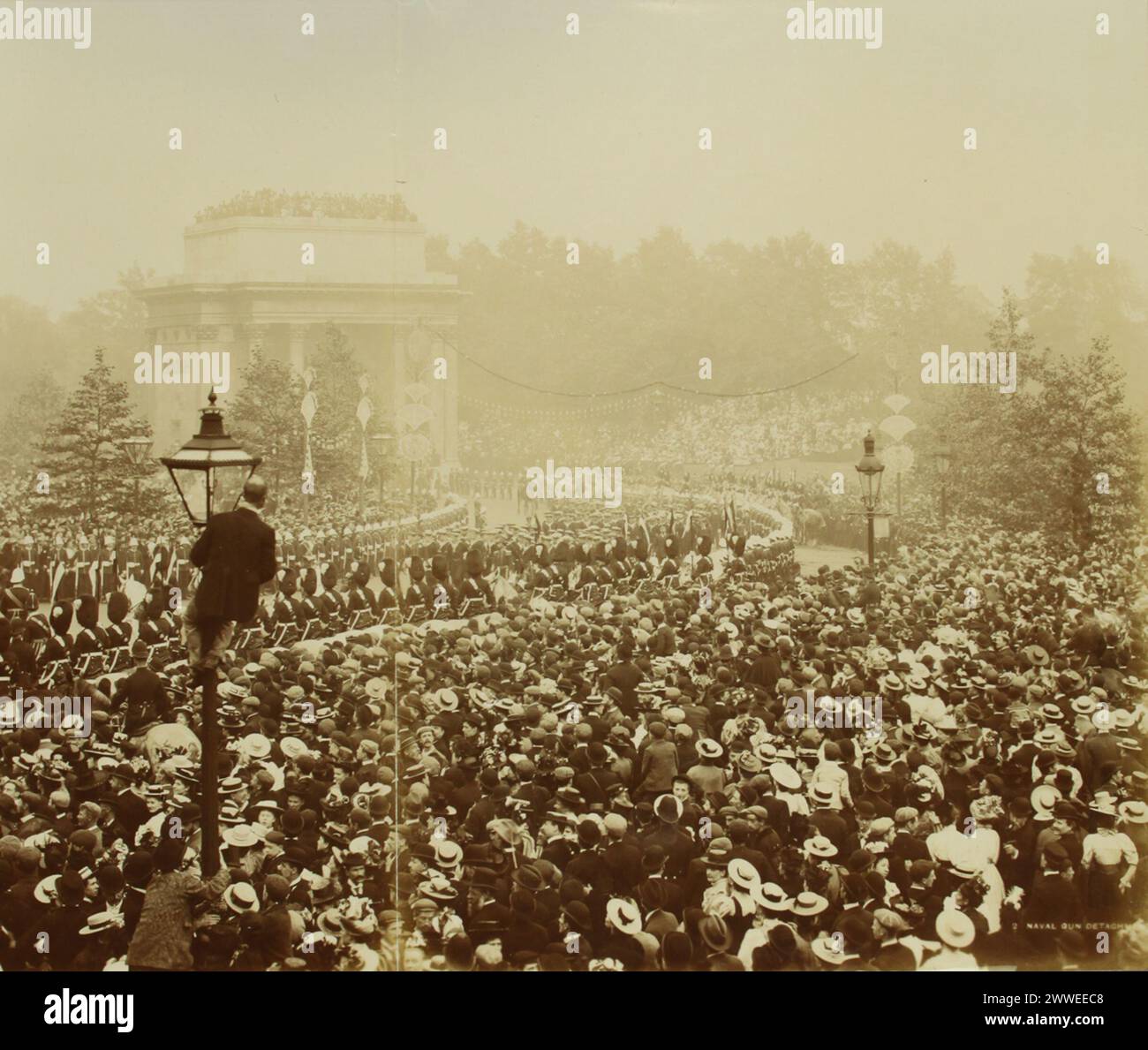 The Naval brigade passing Description: "Photograph of scene ...