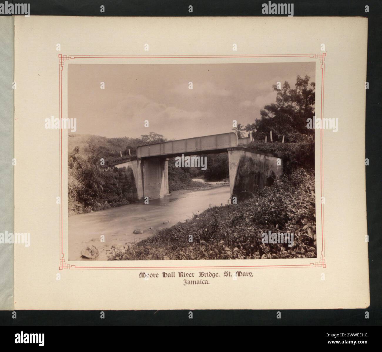 A 1890-1895 photograph showing Moore Hall River Bridge in St. Mary ...