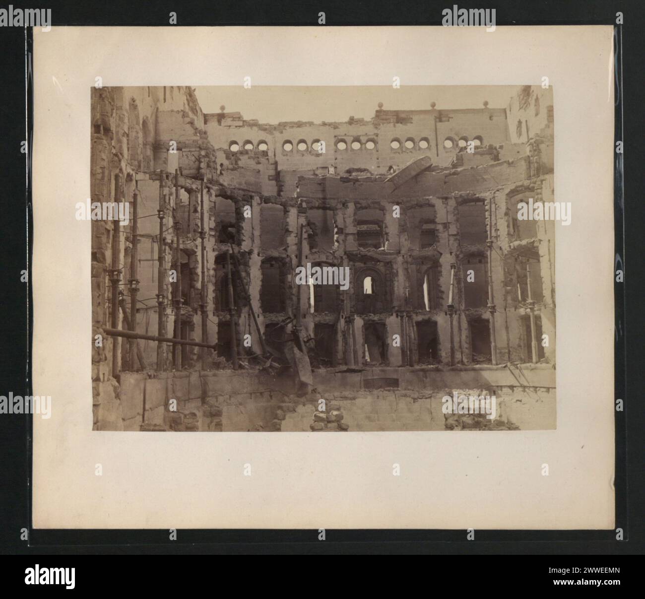 Description: Photographs of the Theatre, before and after the fire of ...