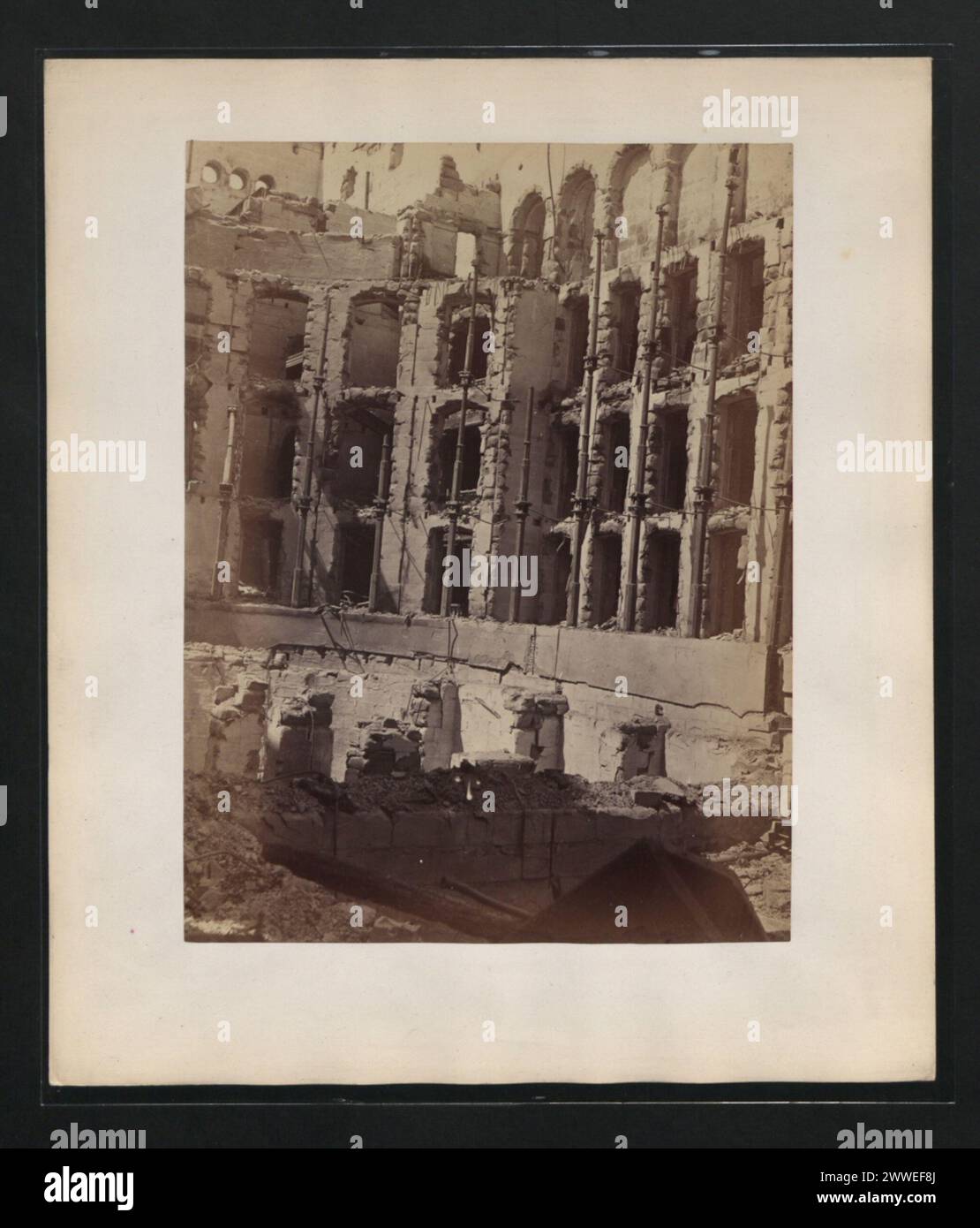 Photographs documenting the theatre in Malta before and after the fire ...