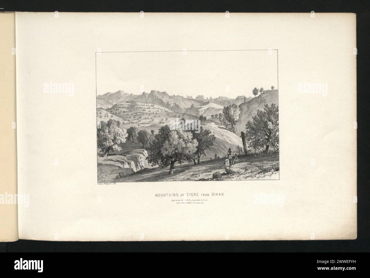 View of the Tigre Mountains from Dixan, showing mountain peaks, slopes ...