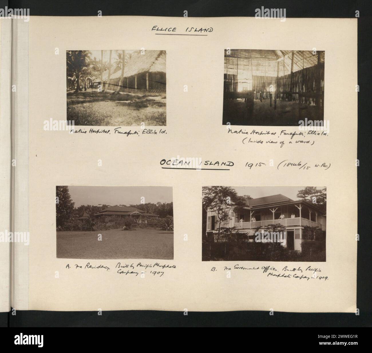 Description: Ellice Island. Native Hospital. Funafuti, Ellice Id ...