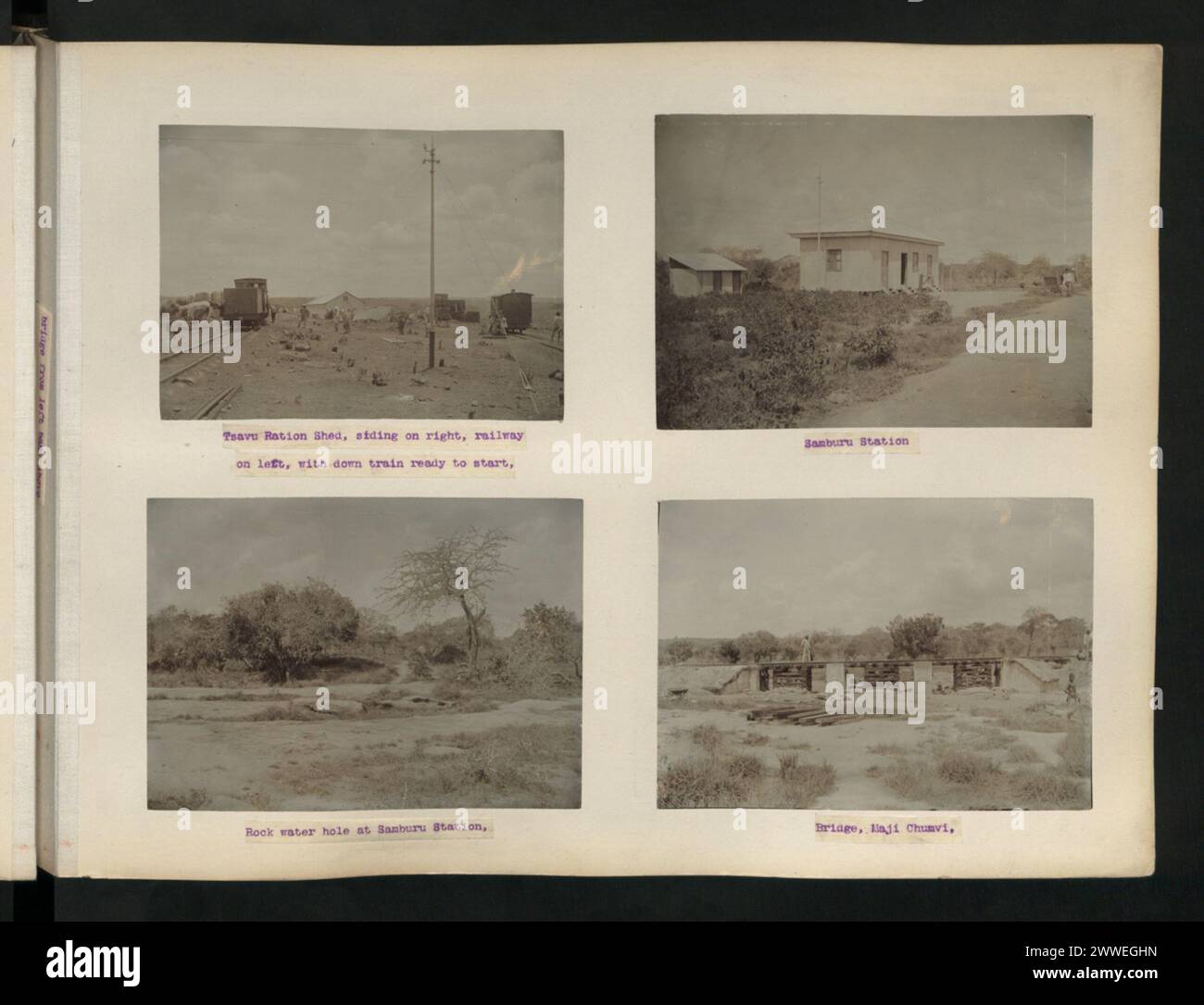 Tsavu Ration Shed and Samburu Station in Uganda, Africa, show railway ...
