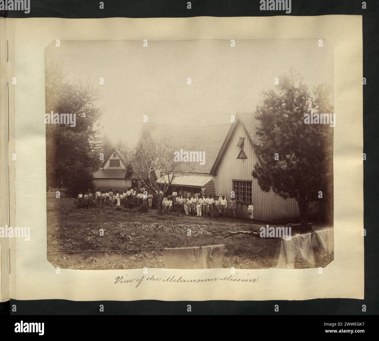 Photograph showing the Melanesian mission on Norfolk Island, Australia ...