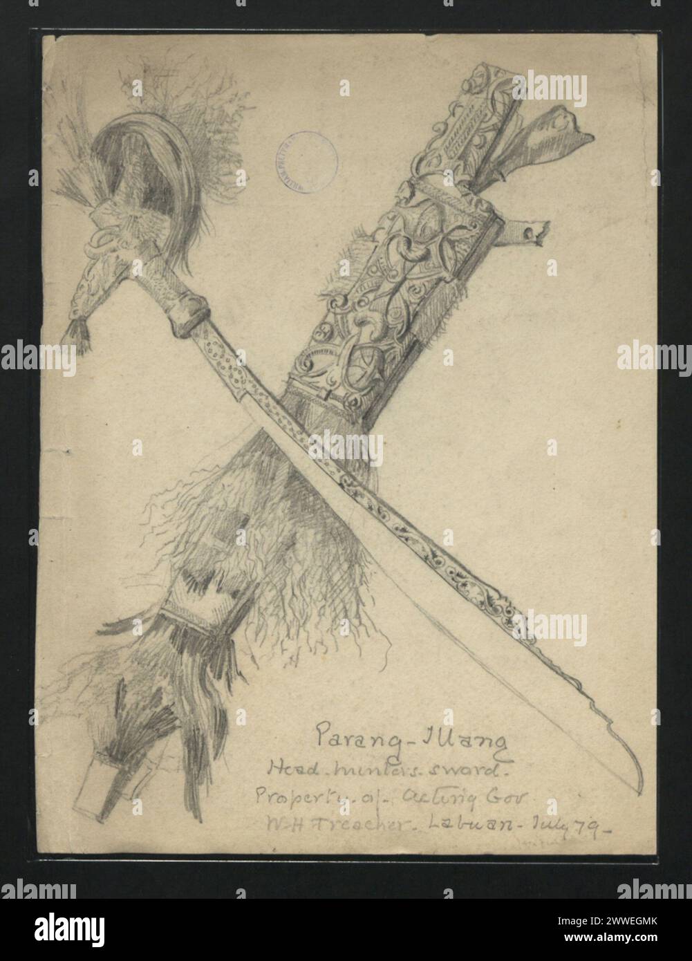 Description: Parang-Illang Head-hunters sword. Property of acting Gov W ...