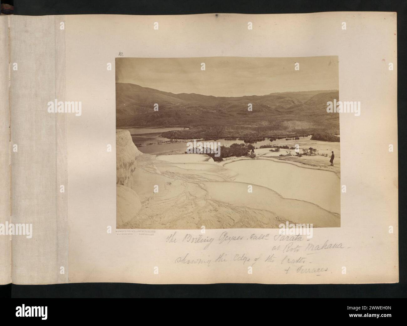 Description: The Boiling Geyser, called Te Tarata - at Rotomahana ...
