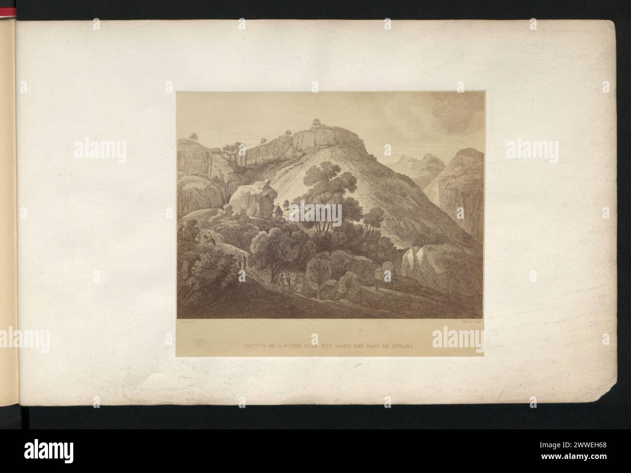 Description: Sketch of a scene half-way down the pass of Atbara ...