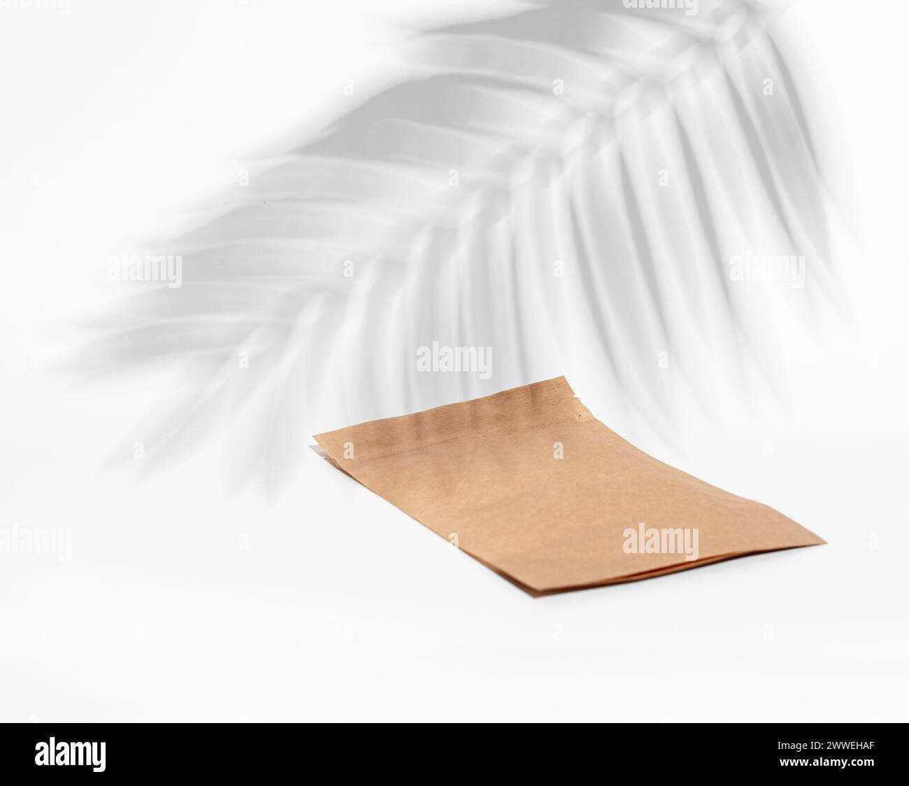 Zip-lock pack, kraft paper bag. Brown tea pouch, product package Stock ...