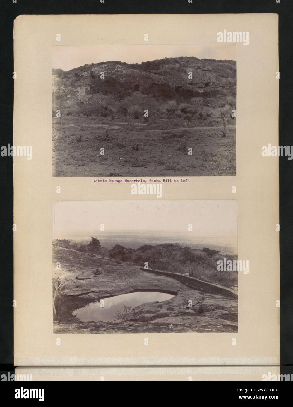 Description: Little Maungo Waterhole, Gimba Hill to left Location ...