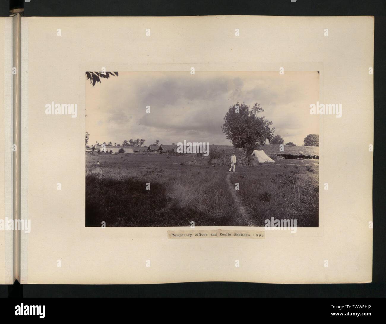 Temporary offices and worker shelters at Kilindini in 1896 supported ...