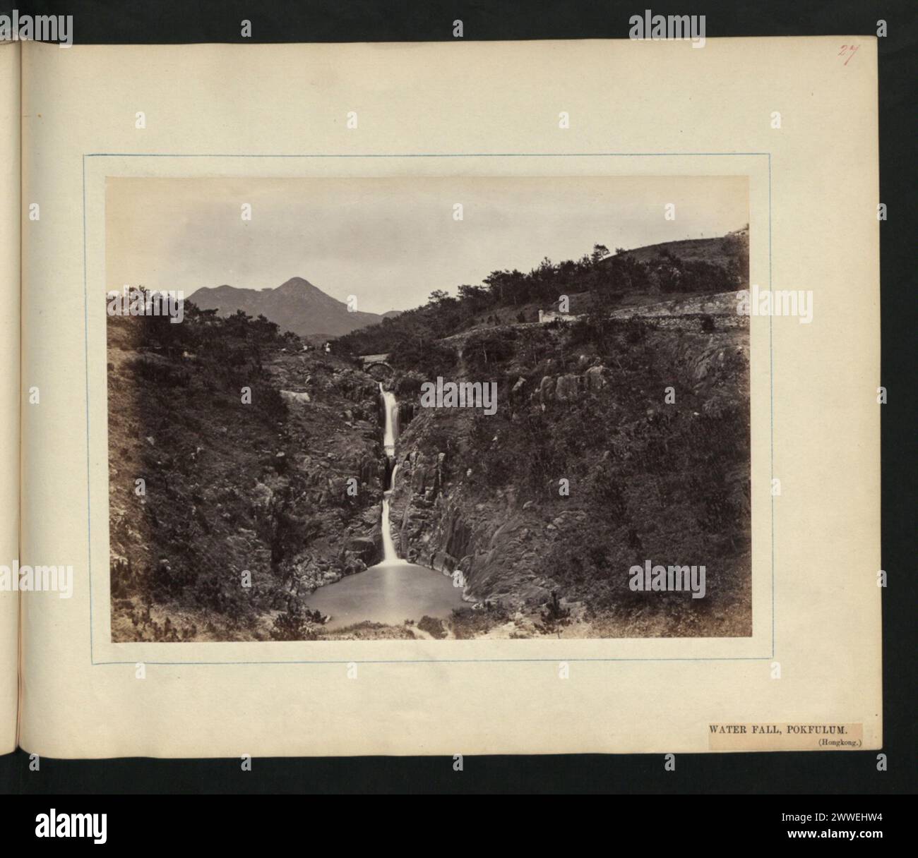 The waterfall at Pokfulum, Hong Kong, is a natural feature that existed ...