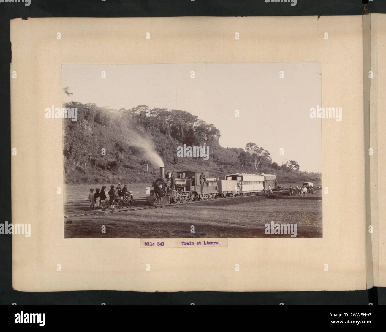 At Mile 341 of the Uganda Railway, a train is positioned at Limoru ...